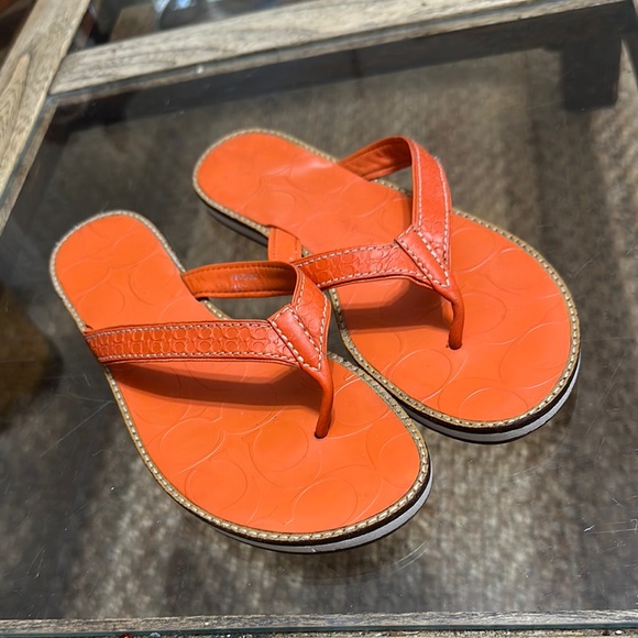 Coach | Shoes | Coach Debbie Orange Sandals | Poshmark